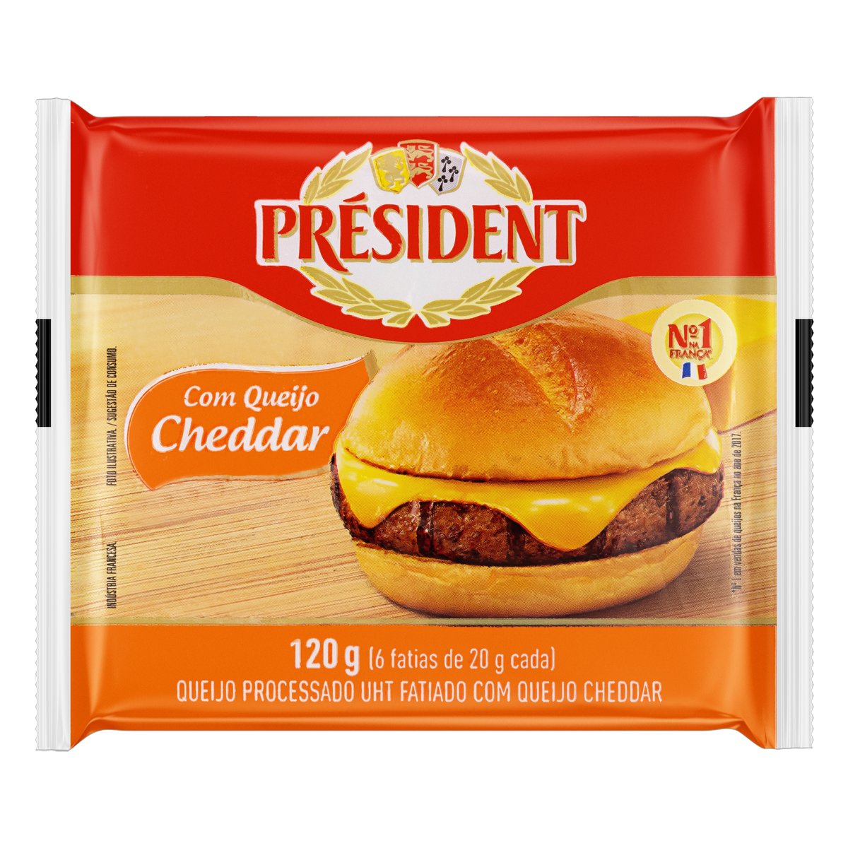 Queijo Cheddar President 120G é aqui na Arasuper