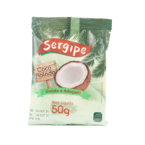 Coco Ralado Sergipe Adoçado Embalagem 50G é aqui na Arasuper